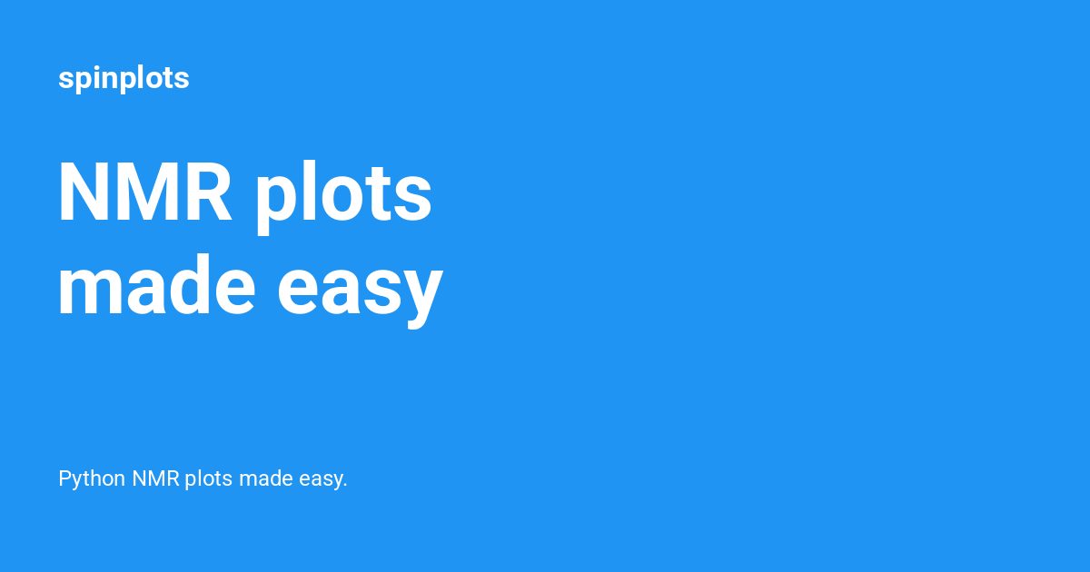 NMR plots made easy - spinplots