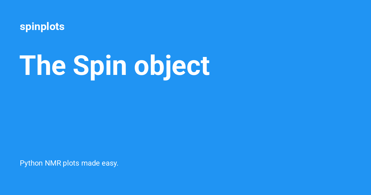 The Spin object - spinplots